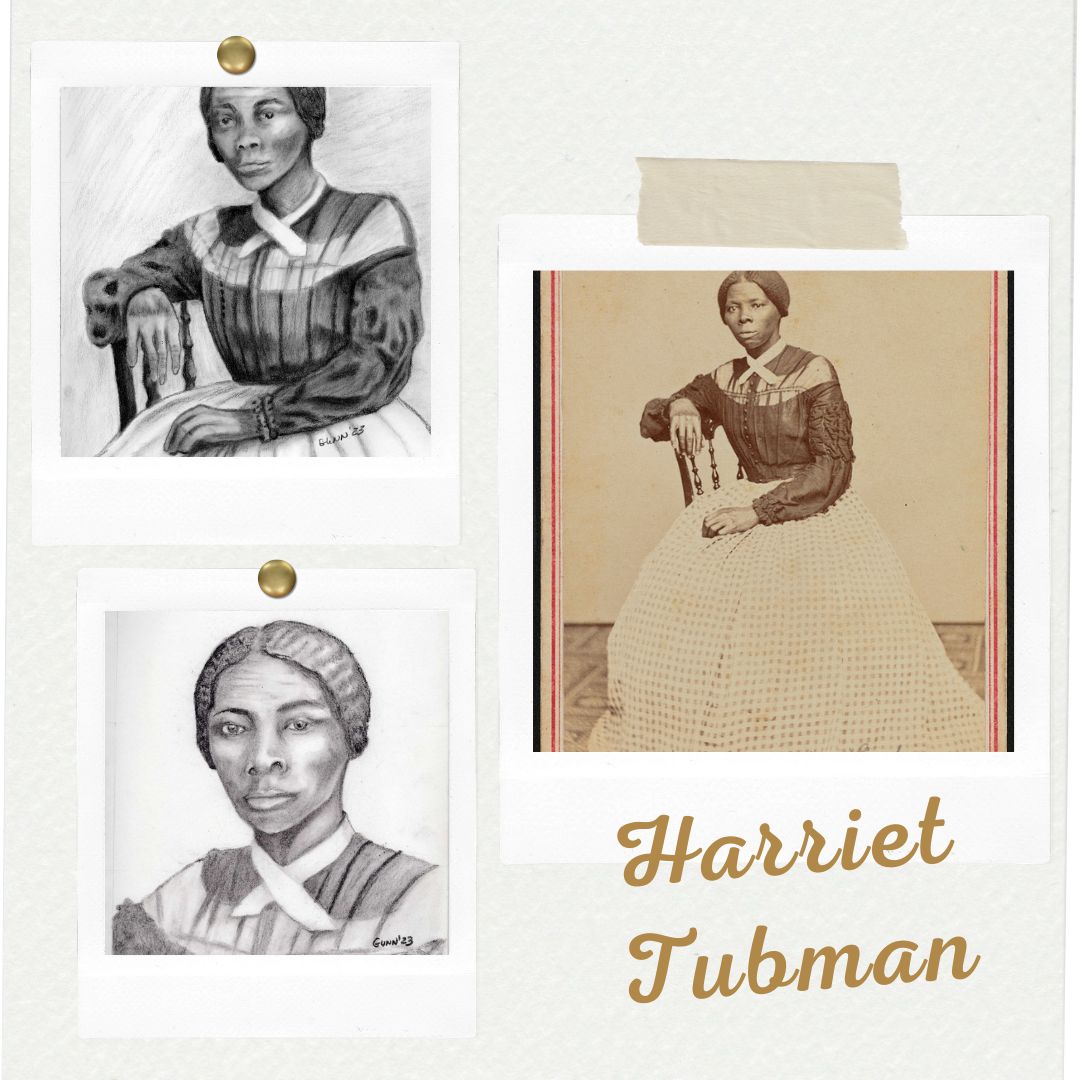 Charcoal portrait drawing: Harriet Tubman and the 100 faces art ...